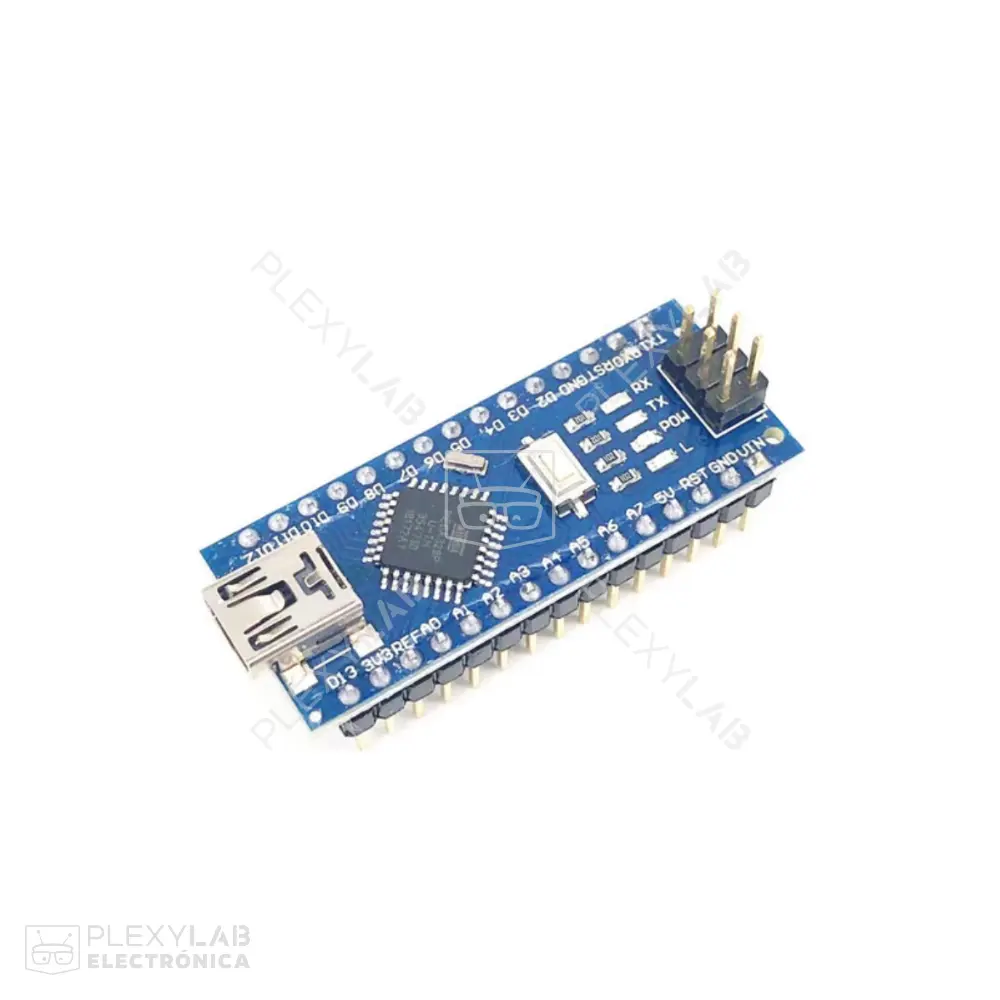 Arduino Nano V3 con chip ATmega328P y CH340 (Incluye cable) | PLEXYLAB